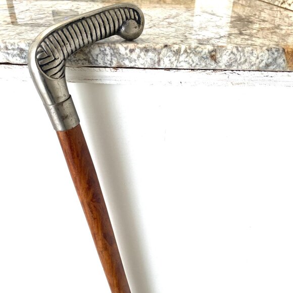 Accents | Attribute North African Walking Stick Pewter Handle Metal ...